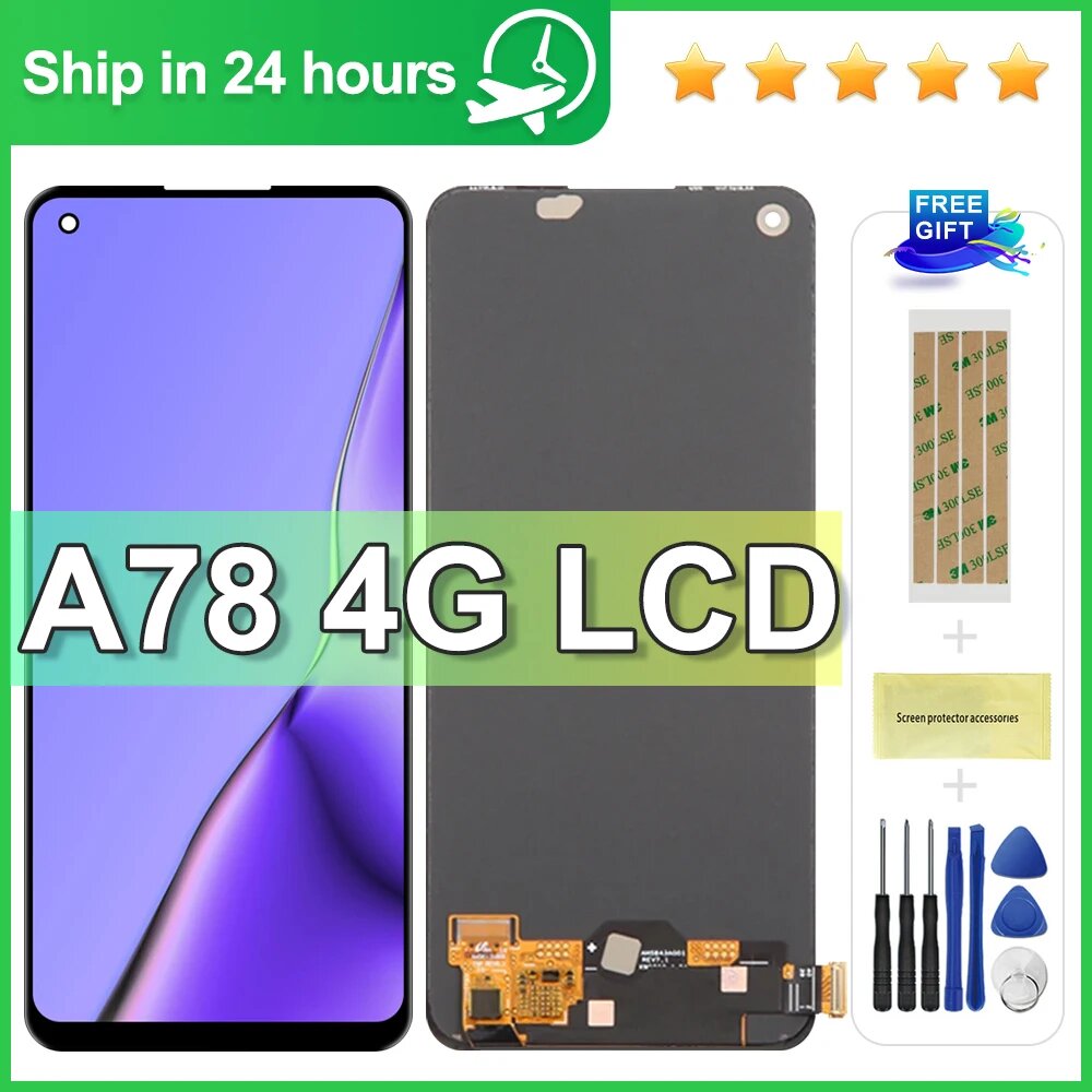 ЖК-дисплей 6,43 дюйма для Oppo A78 4G с рамкой CPH2565, экран с дигитайзером в сборе, запасные части для ремонта