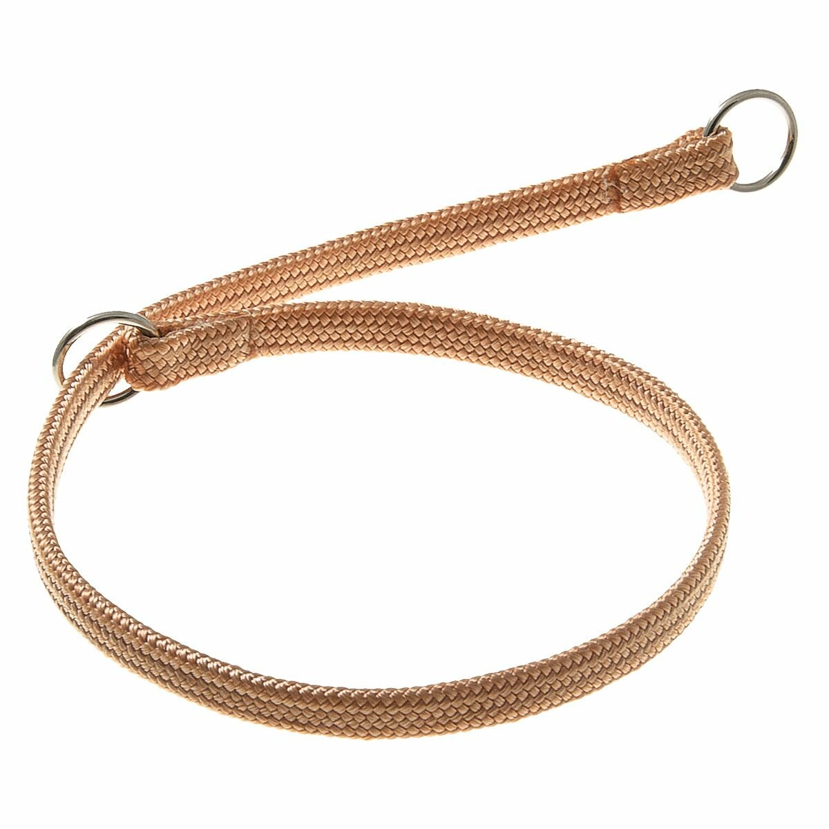 Ошейник-удавка с 2-я кольцами для собак, ширина 7 мм, длина 35 см (бежевый), 76-0867