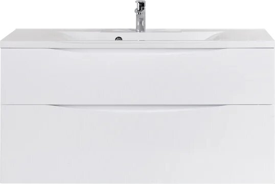 Тумба под раковину без столешницы BelBagno Marino H60 подвесная, белая, глянцевая, из МДФ, тумба для ванной, с ящиками, с доводчиками