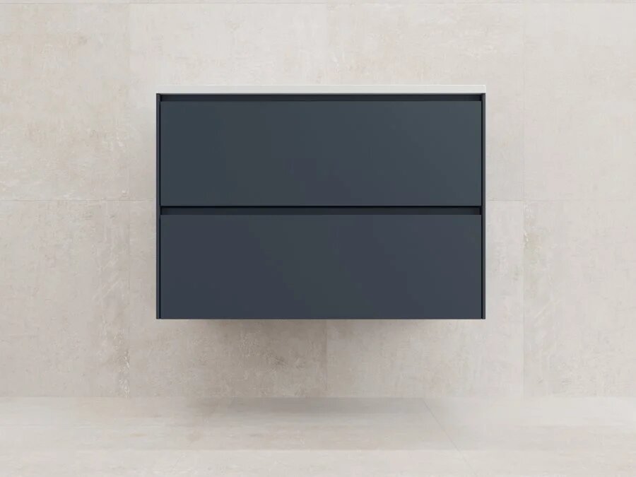 Тумба под раковину Style Line лима 80см подвесная LINE 80 2 ящика PLUS Графит эмаль