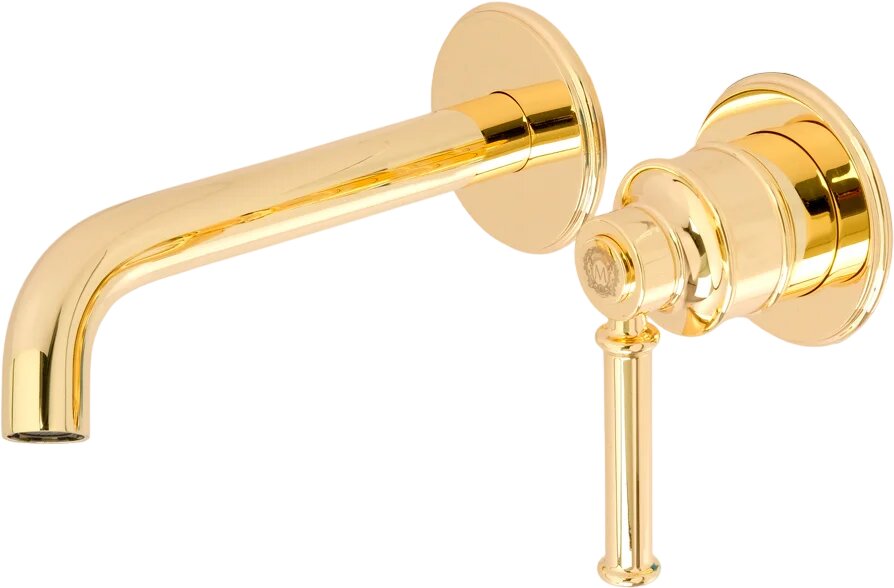 Смеситель для раковины Migliore Ermitage Mini 31427 встраиваемый, скрытого монтажа, золотой, глянцевый, кран для ванной в раковину, из латуни, рычажный, с керамическим картриджем, с донным клапаном