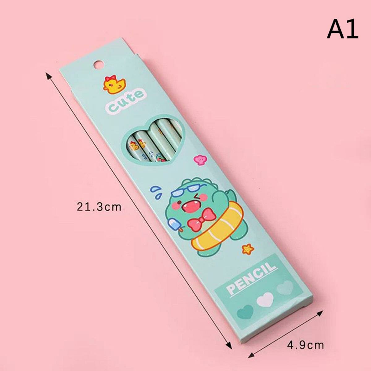 6 шт. мультяшных животных HB стандартных карандашей с ластиком для школы милые канцелярские принадлежности