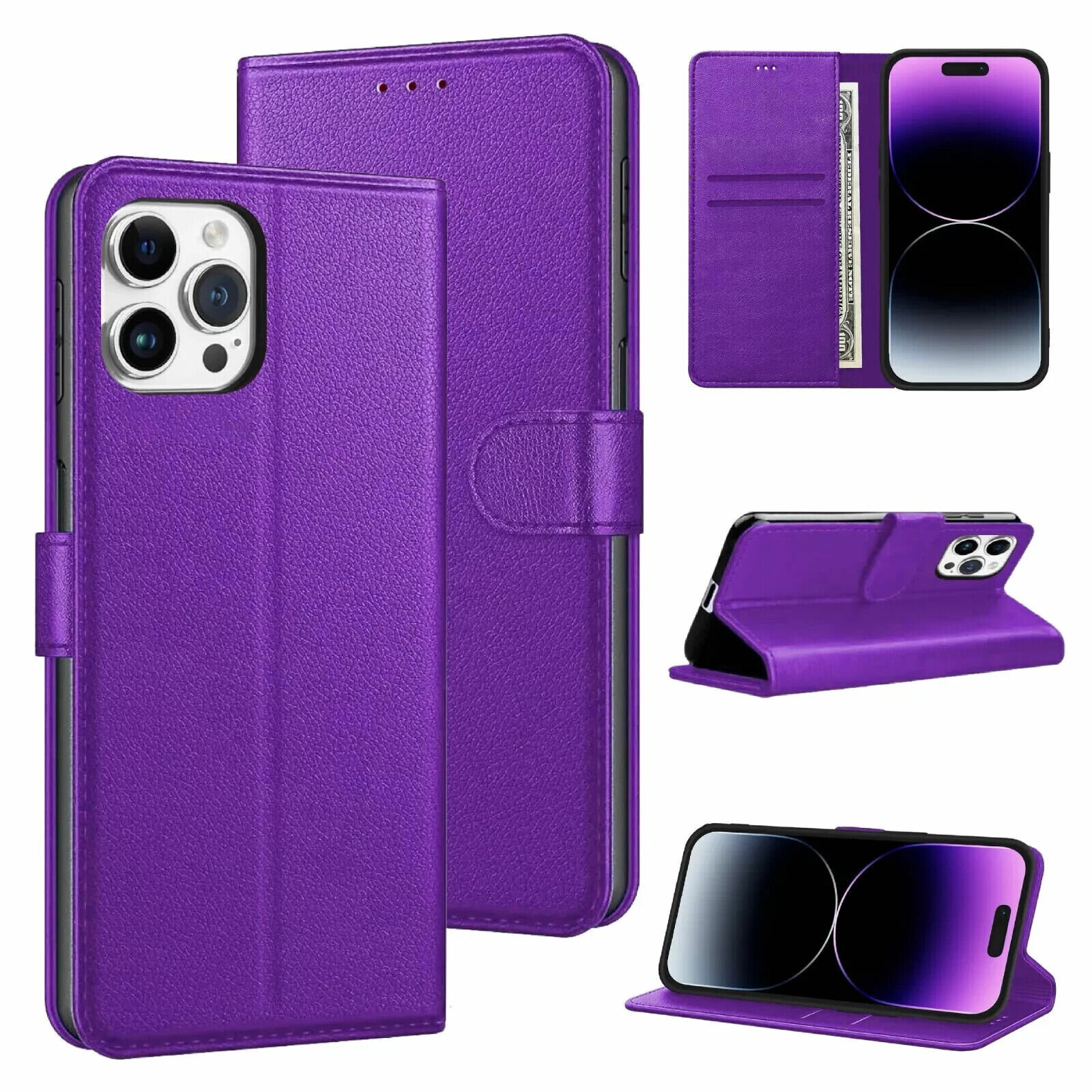 Кожаный чехол-книжка для карточек iPhone 16e SE 7 8 15 Pro Max 14 13 12 16 Pro 15 Slim Protective Cover