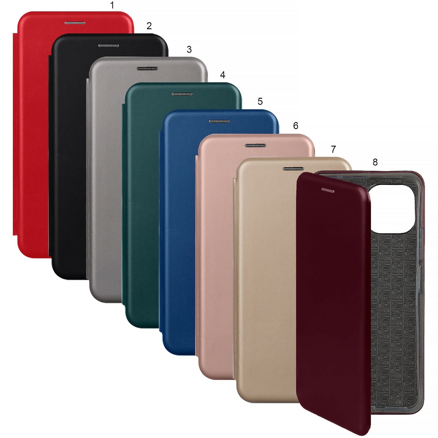 Чехол-книжка для Xiaomi Redmi Note 13 4G с карманом для банковских карт, с функцией подставки, черный