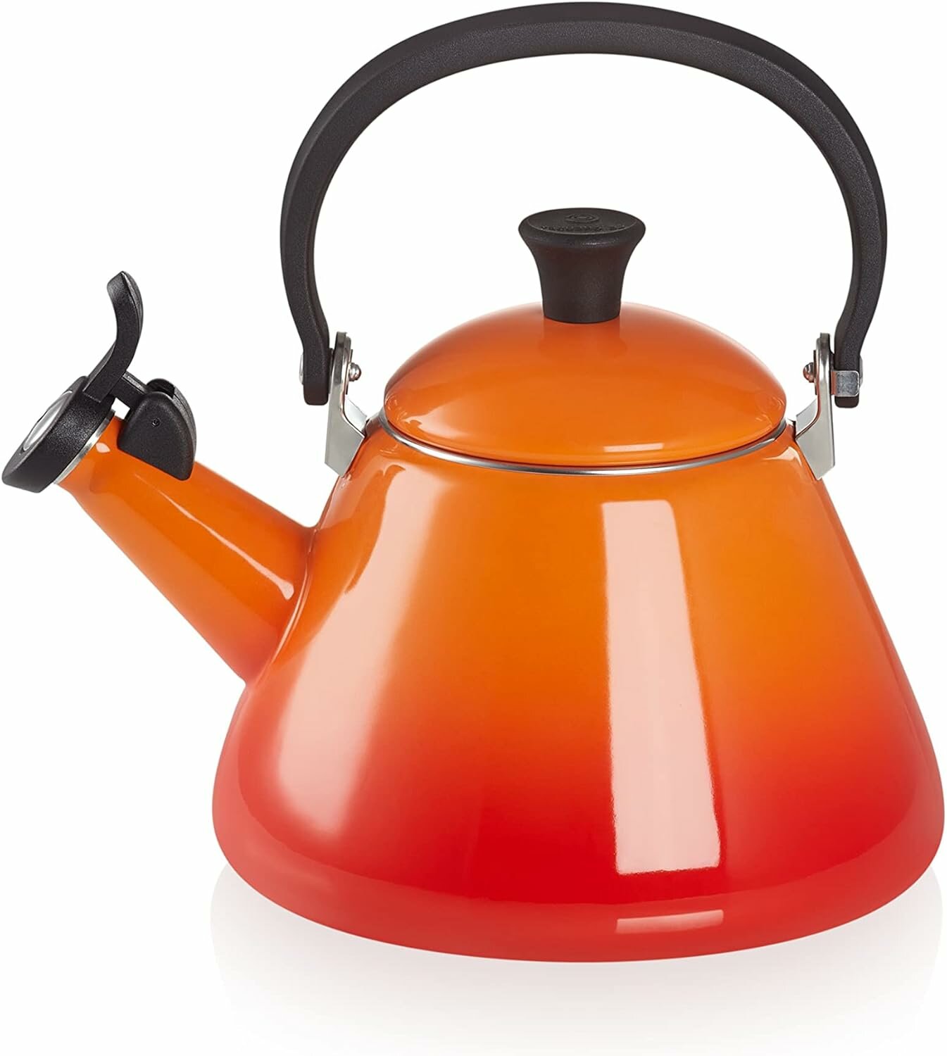 Традиционный чайник Le Creuset со свистком, объём 1,6 л, из эмалированной стали/фенола, цвет оранжевый 92000200090000