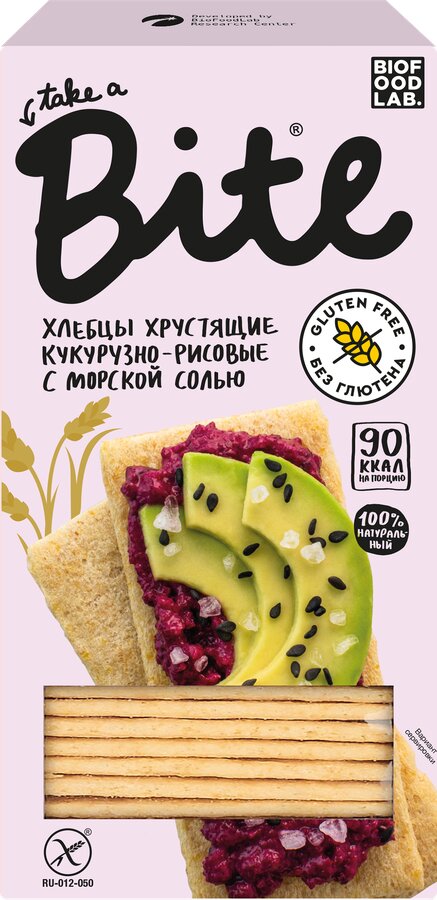 Хлебцы кукурузно-рисовые безглютеновые TAKE A BITE с морской солью, 150г