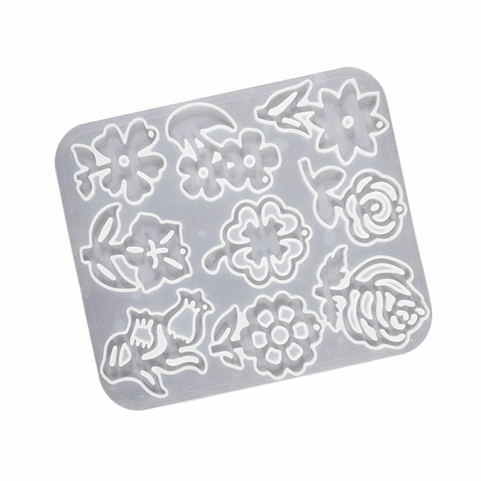 Набор силиконовых форм для цветов изготовления серег и подвесок из смолы