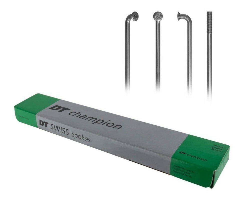 Набор из 32-х спиц DT Swiss Champion 2.0 x 180 мм, без ниппелей, нержавеющая cталь