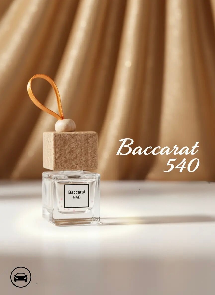 Автопарфюм Baccarat 540, 8 мл, стеклянный флакон, деревянная крышка