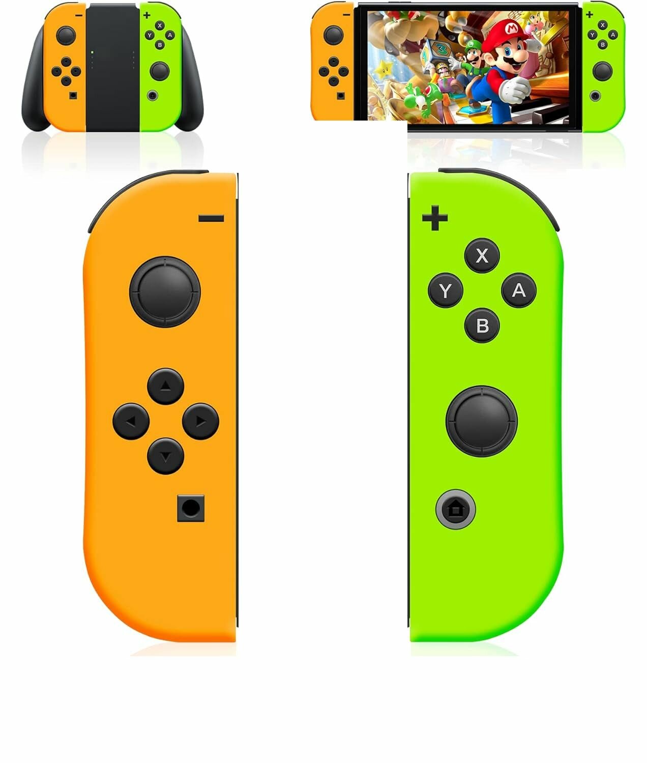 Геймпады контроллеры Joy-con для Nintendo Switch и Nintendo Switch OLED Оранжевый Зеленый джойстики цвет 29