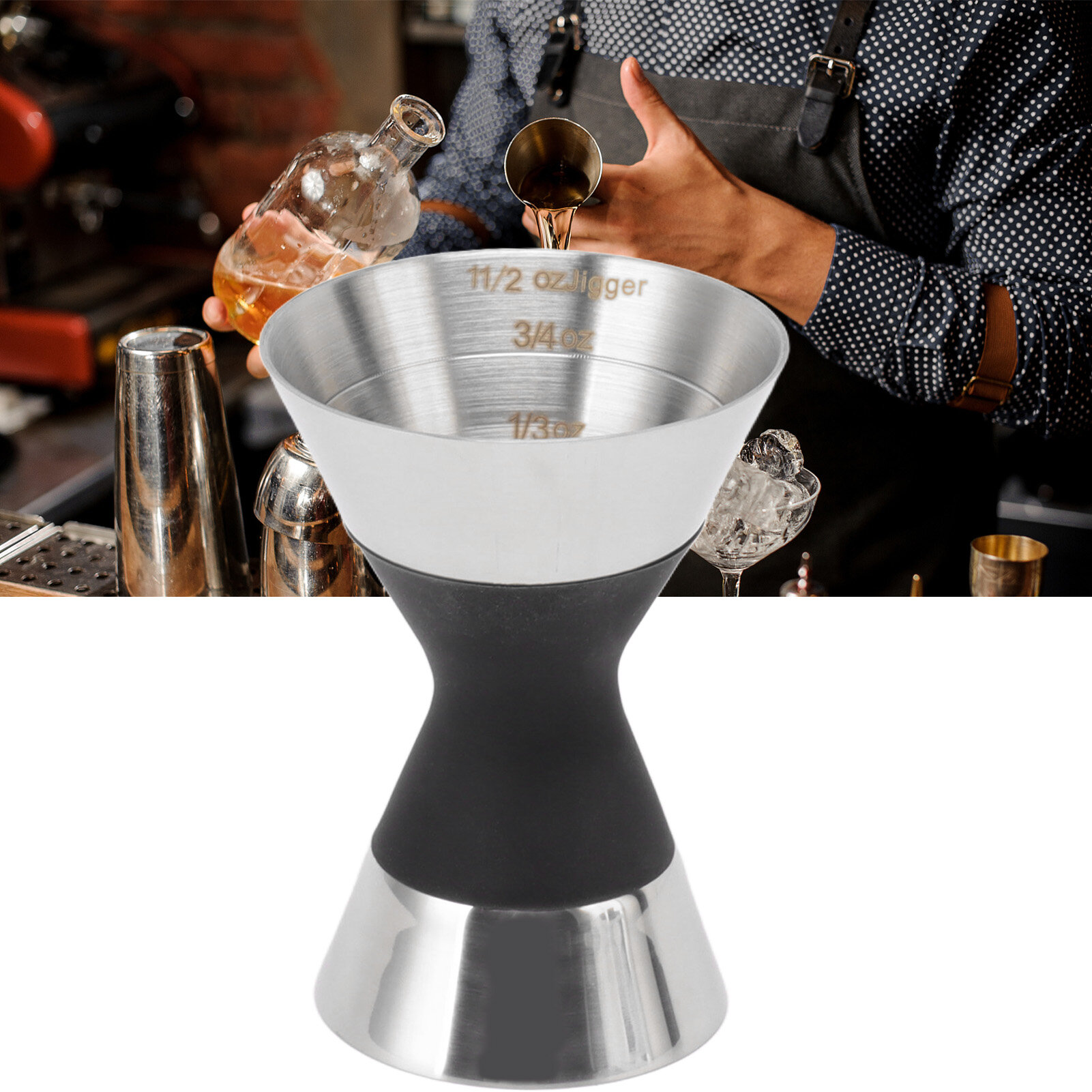 Коктейльный джиггер, двусторонний из нержавеющей стали, мерный джиггер со шкалой для шлифовки домашнего бара