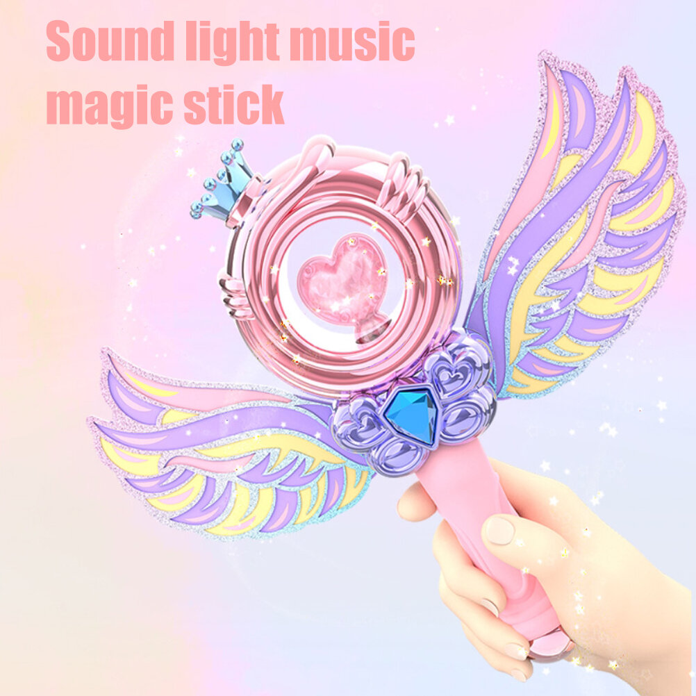 Игрушечная волшебная палочка с LED подсветкой и музыкой для девочек, аксессуар для ролевых игр и праздников