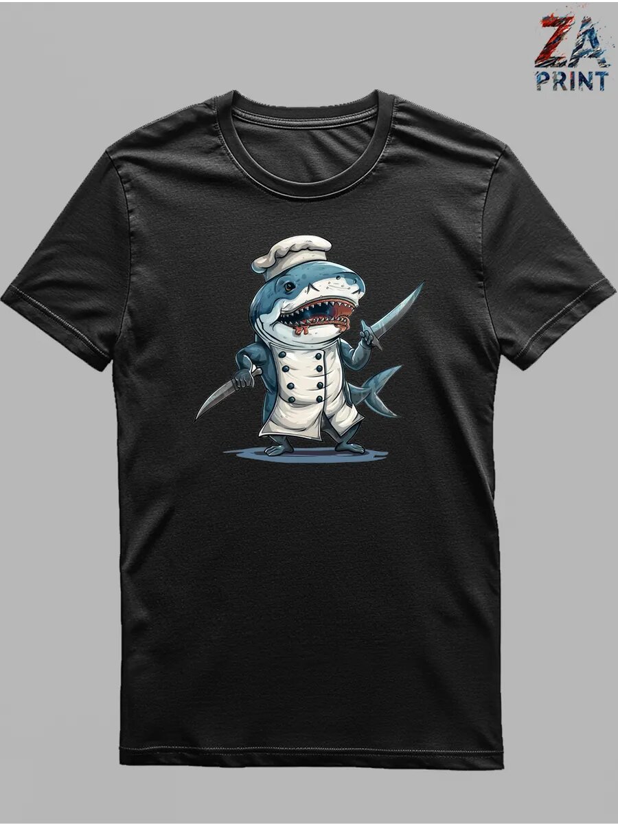 Футболка акула повар