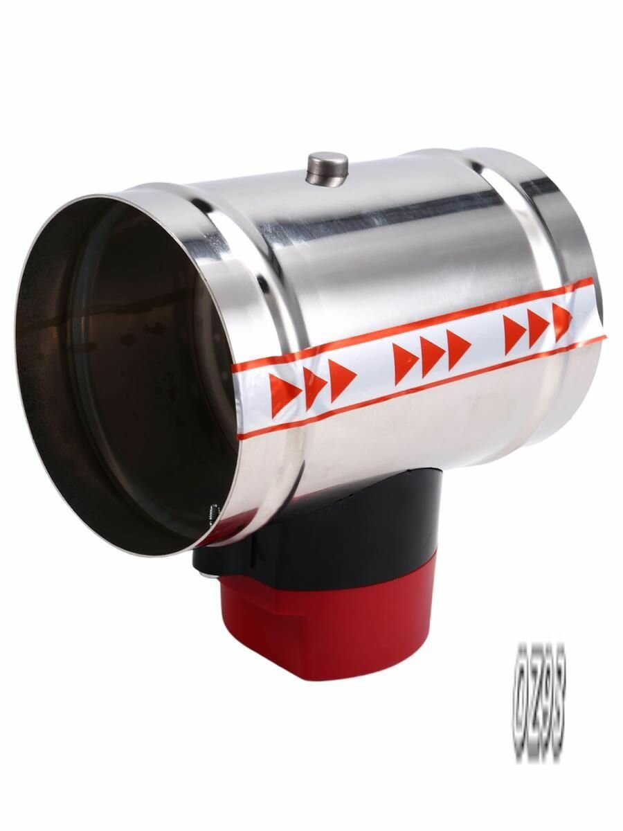 Электрический воздушный клапан с задвижкой для трубы 100 мм (4 дюйма) 220 В: ручной привод регулировки, нержавеющая сталь, серебристый цвет, для систем кондиционирования и вентиляции.