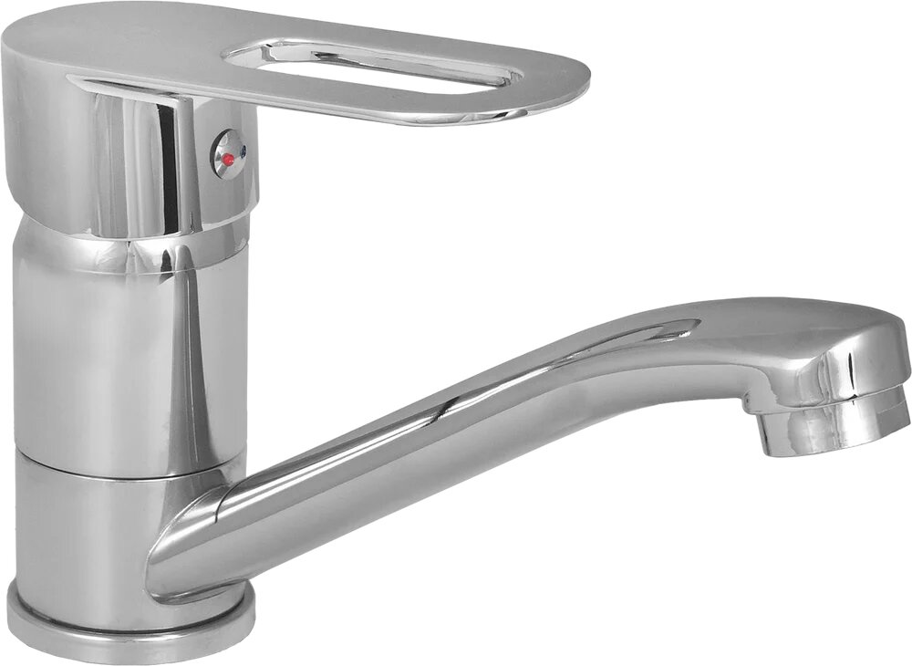 Смеситель для раковины Wisent WP45240-2 хром, глянцевый, кран для ванной в раковину, рычажный, с поворотным изливом, с керамическим картриджем