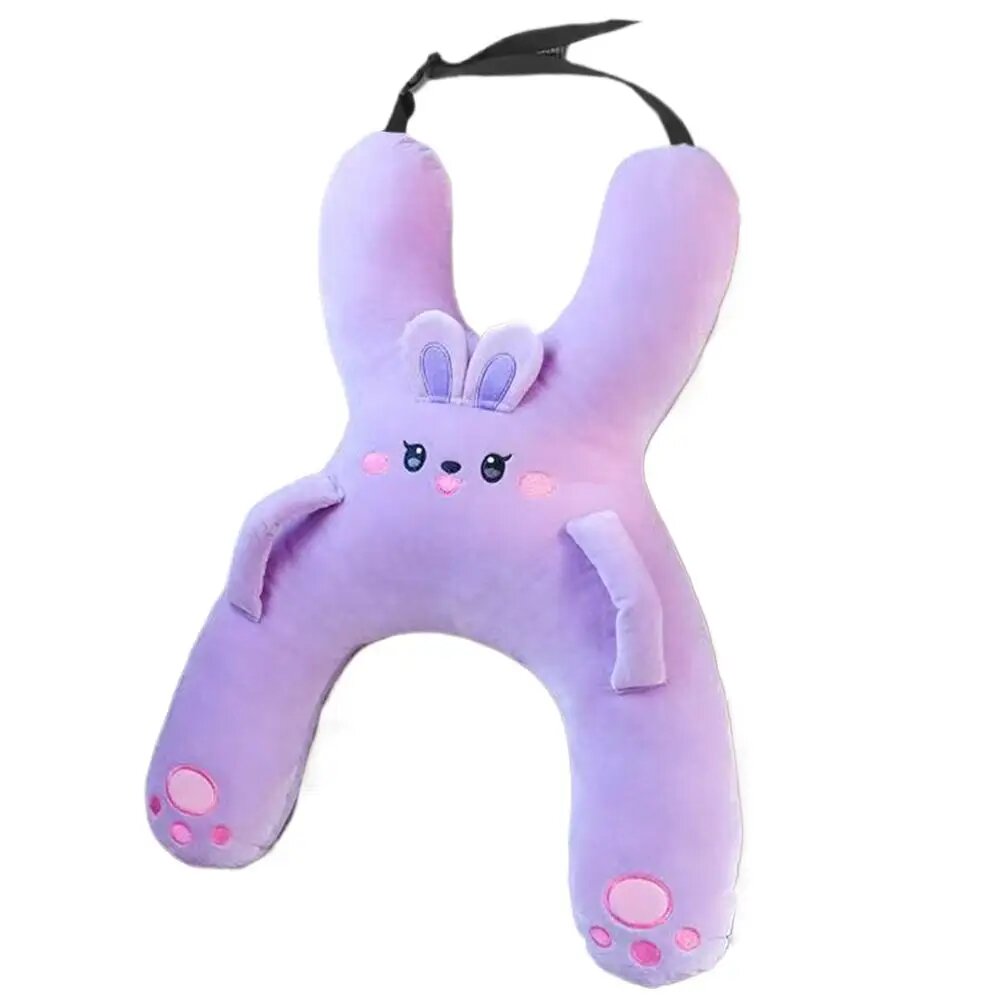 Детская автомобильная подушка для шеи с героями мультфильмов и ремнем безопасности, помощь в сна, предотвращающая наклонение головы, заднее сиденье, комфортная подушка для сна, дорожная подушка для шеи, D