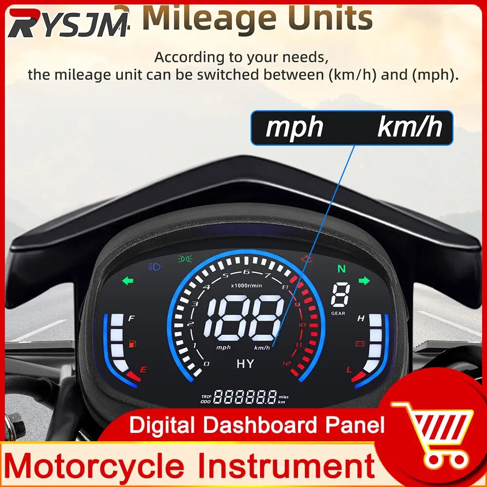 Инструменты для мотоциклов, спидометр, цифровая панель приборной панели, электроника, тахометр, измеритель скорости, светодиодный электронный индивидуальный заказ