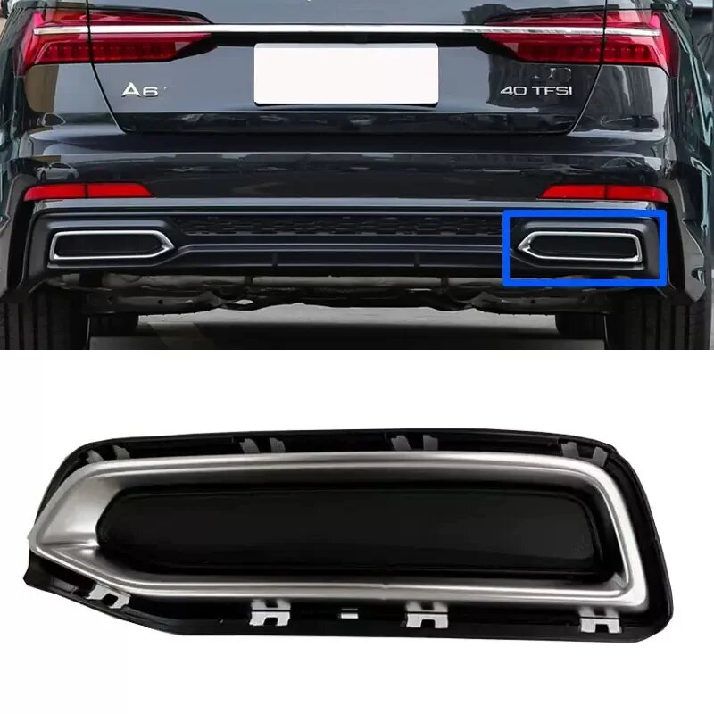 Автомобильный задний глушитель выхлопной трубы, задний глушитель выхлопной трубы, замена обшивки для Audi A6 SLINE S-LINE S6 C8 Avant 2019 2020 2021 2022, Rear Right