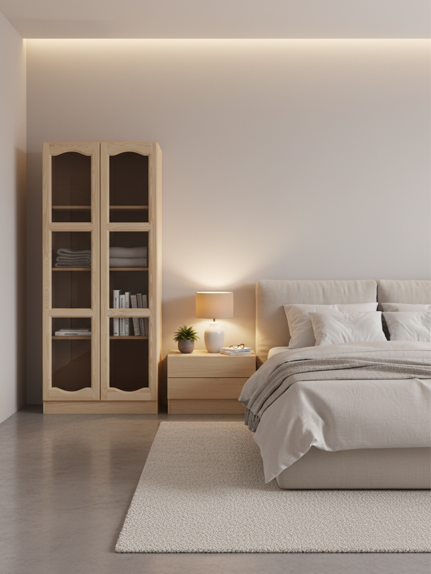 Шкаф витрина двухдверная 1000 без покраски