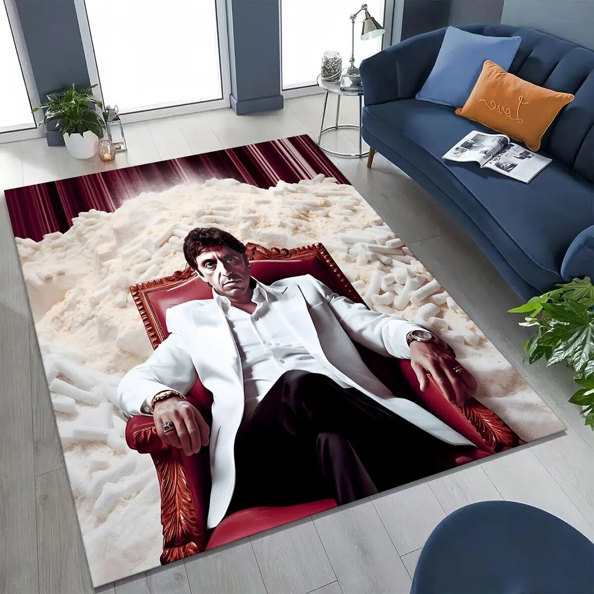Ковёр Faviora Scarface Tony Montana 100% полиэстер, 230x160cm( 90x62in ), Бордовый