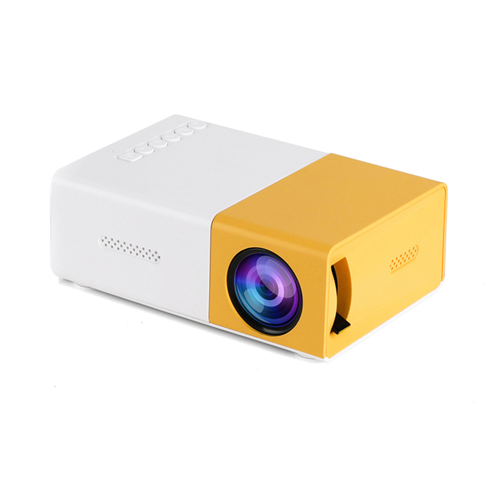 Mini LED Projector Supports 720P / 1080P Portable Video with Built-in Speaker & Remote Control Support HD AV USB Audio 3.5mm Interface for Home Theater Entertainment