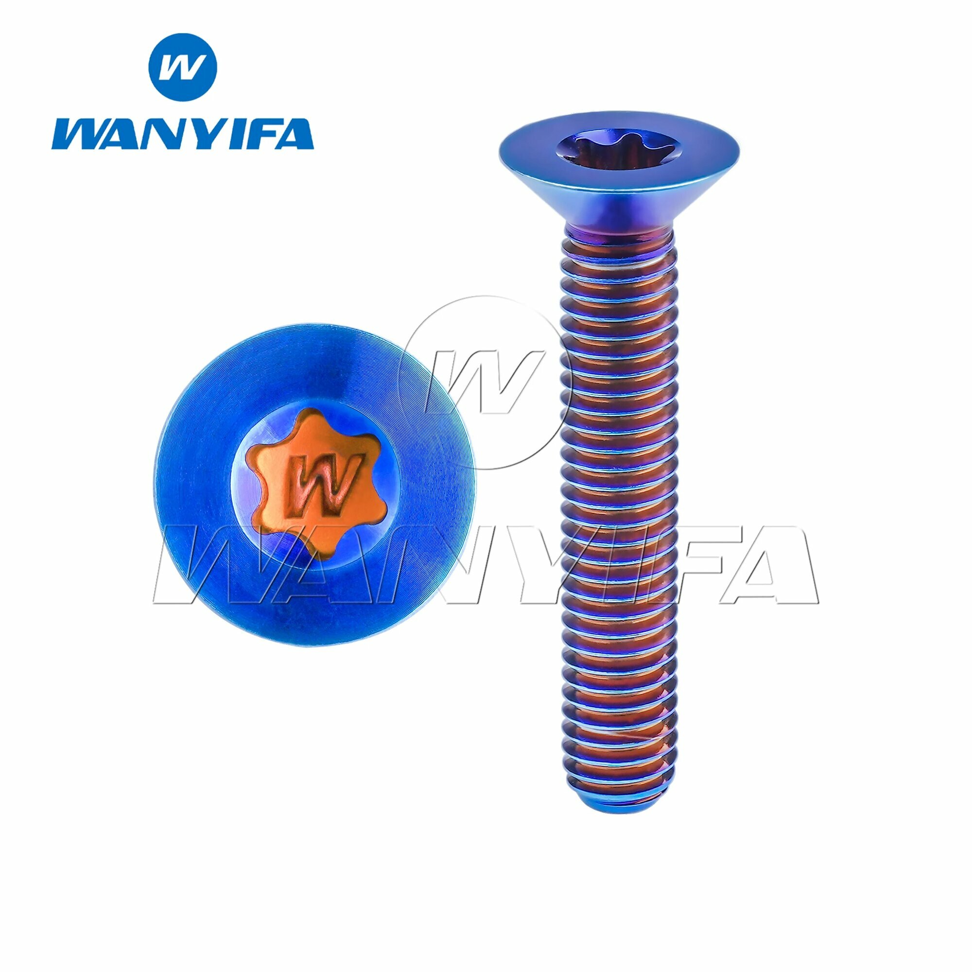 Титановые болты Wanyifa M4 M8 Torx с потайной головкой М8, Brun blue, 70mm