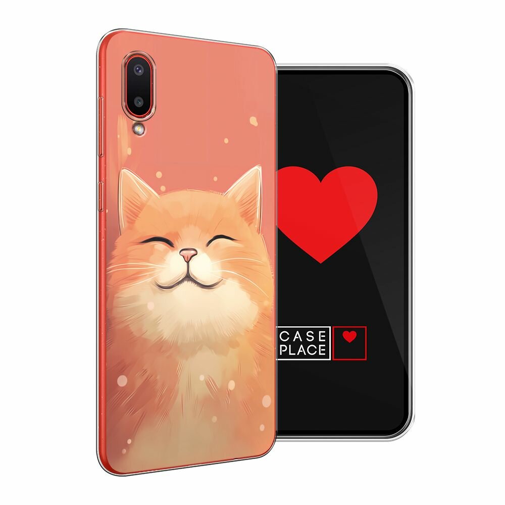 Чехол на Samsung Galaxy A02 / Самсунг Галакси А02 с принтом "Довольный рыжий котик" — фото 1