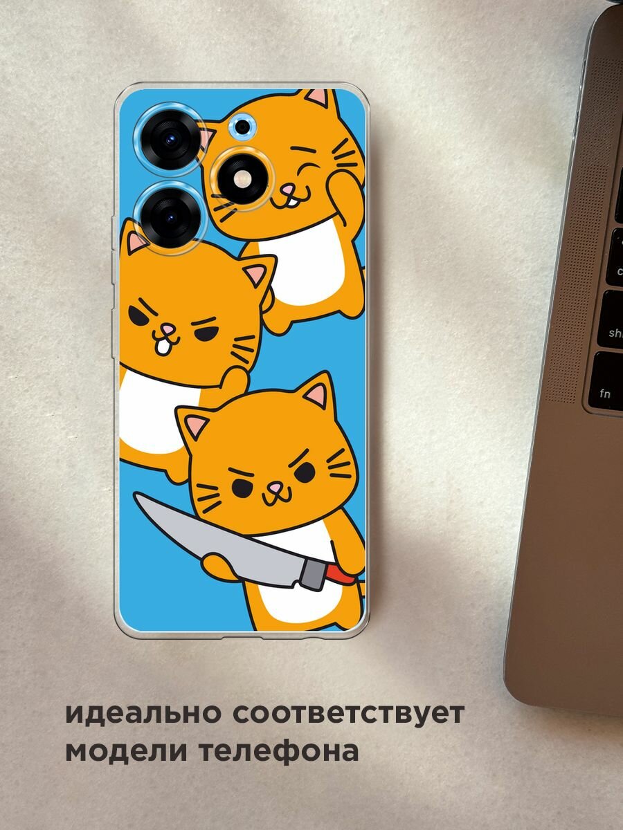 Чехол на Tecno Spark 10 Pro / Текно Спарк 10 Про с принтом "Опасные котики" — фото 1