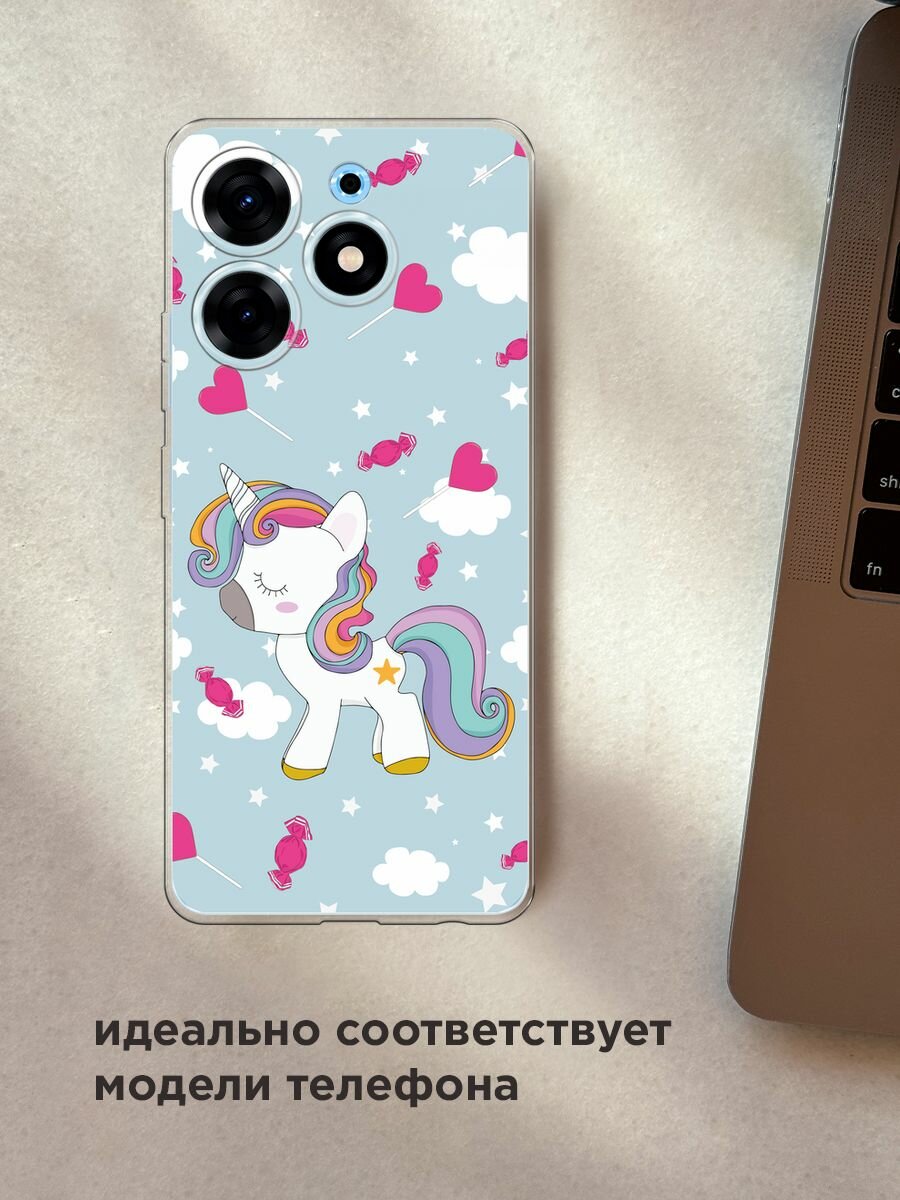 Чехол на Tecno Spark 10 Pro / Текно Спарк 10 Про с принтом "Сладкий единорожек" — фото 1