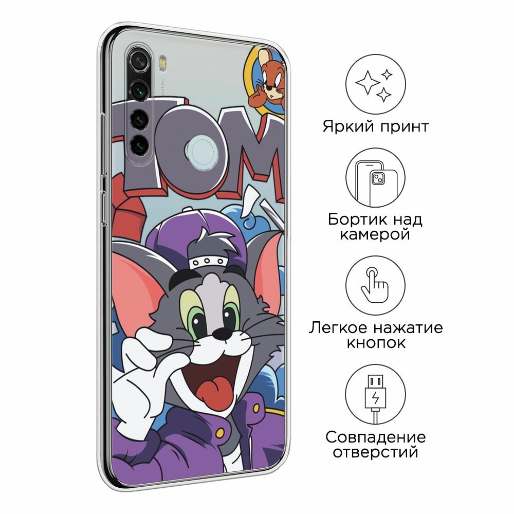 Чехол на Xiaomi Redmi Note 8T / Сяоми Редми Нот 8Т с принтом "Том в кепке", прозрачный — фото 1