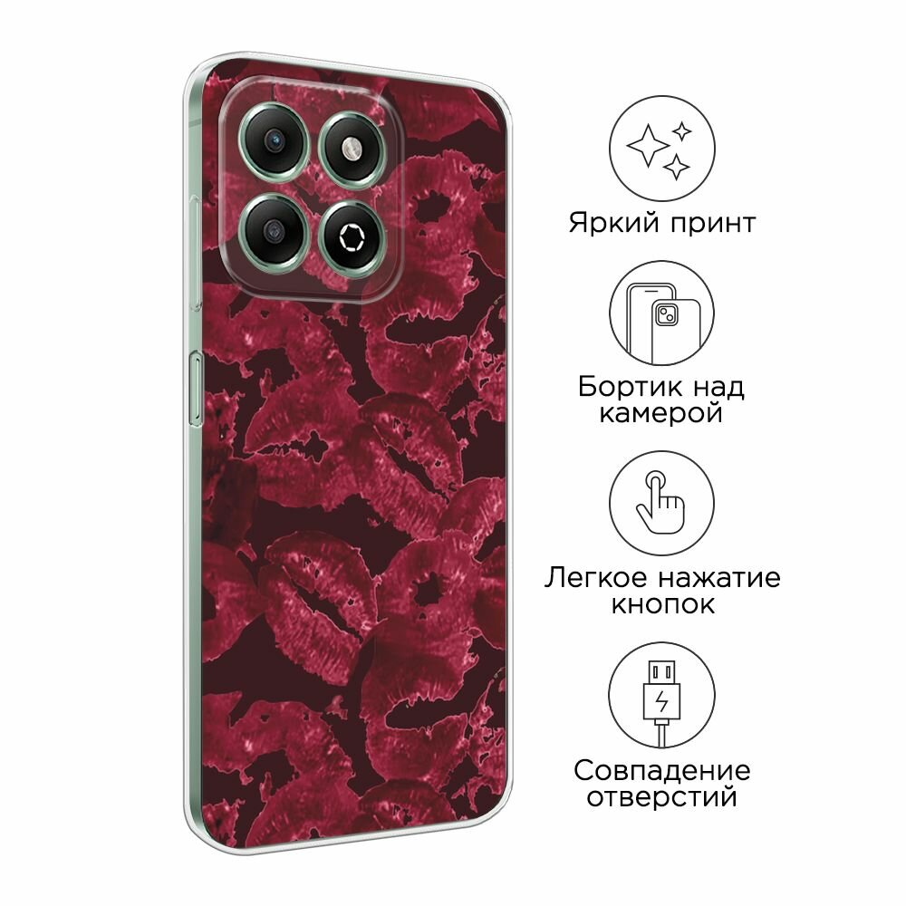 Силиконовый чехол на Honor X6b / Хонор X6b с принтом Помада паттерн 1 — фото 1