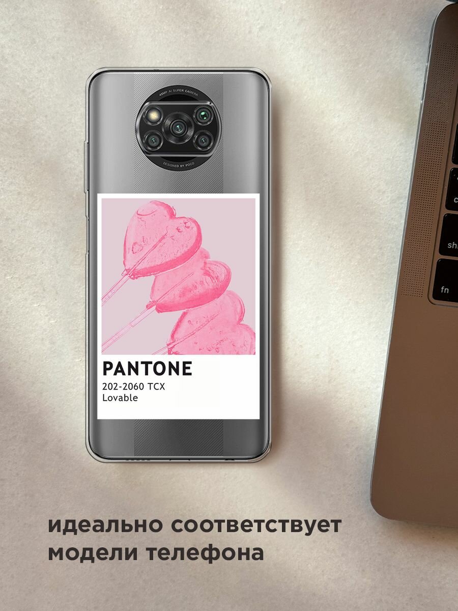 Чехол на Xiaomi Poco X3/X3 Pro / Поко X3/X3 Pro с принтом "Pantone Lovable 2 - 14 февраля", прозрачный — фото 1
