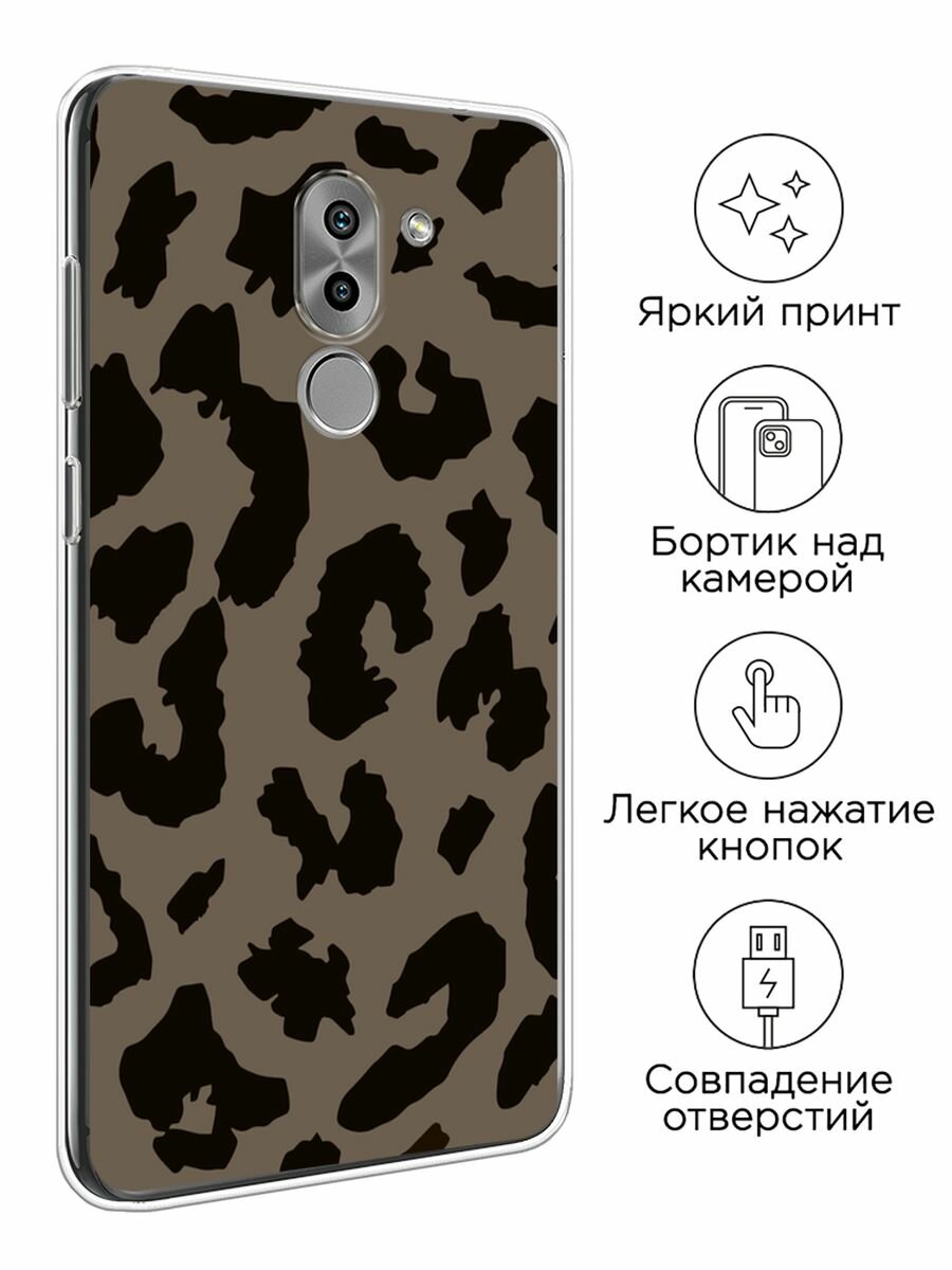 Чехол на Honor 6X / Хонор 6Х с принтом "Леопардовые пятна паттерн 1" — фото 1