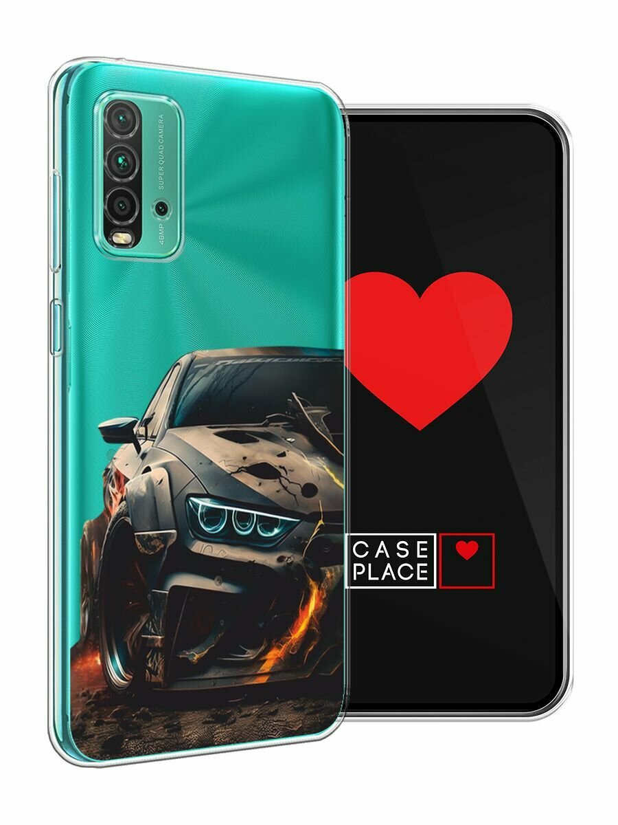 Чехол на Xiaomi Redmi 9T / Сяоми Редми 9Т с принтом "На износ", прозрачный — фото 1