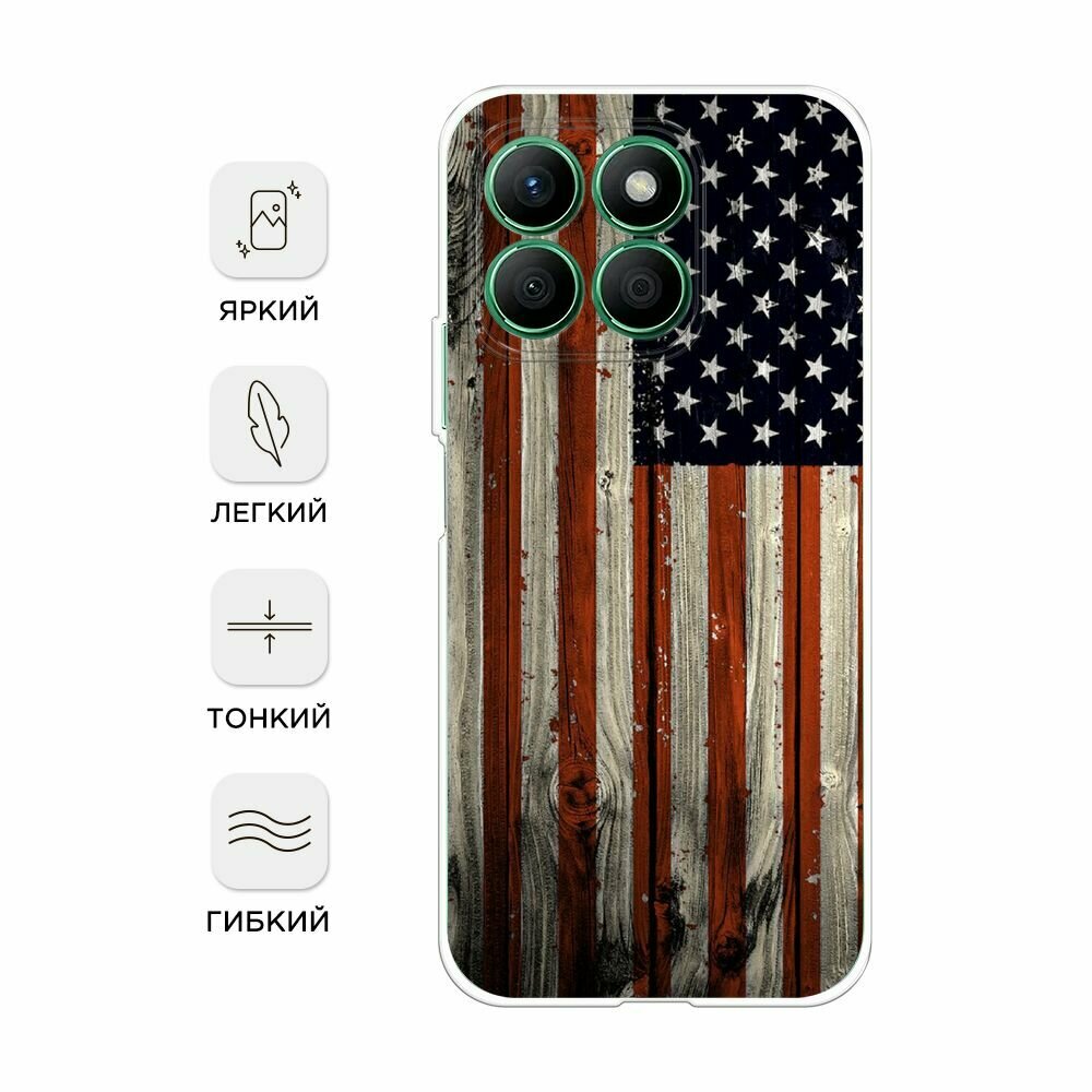 Силиконовый чехол на Honor X8B / Хонор X8B с принтом США — фото 1