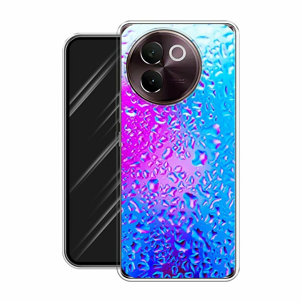 Силиконовый чехол на Vivo V30e / Виво В30е с принтом "Капли на стекле" — фото 1