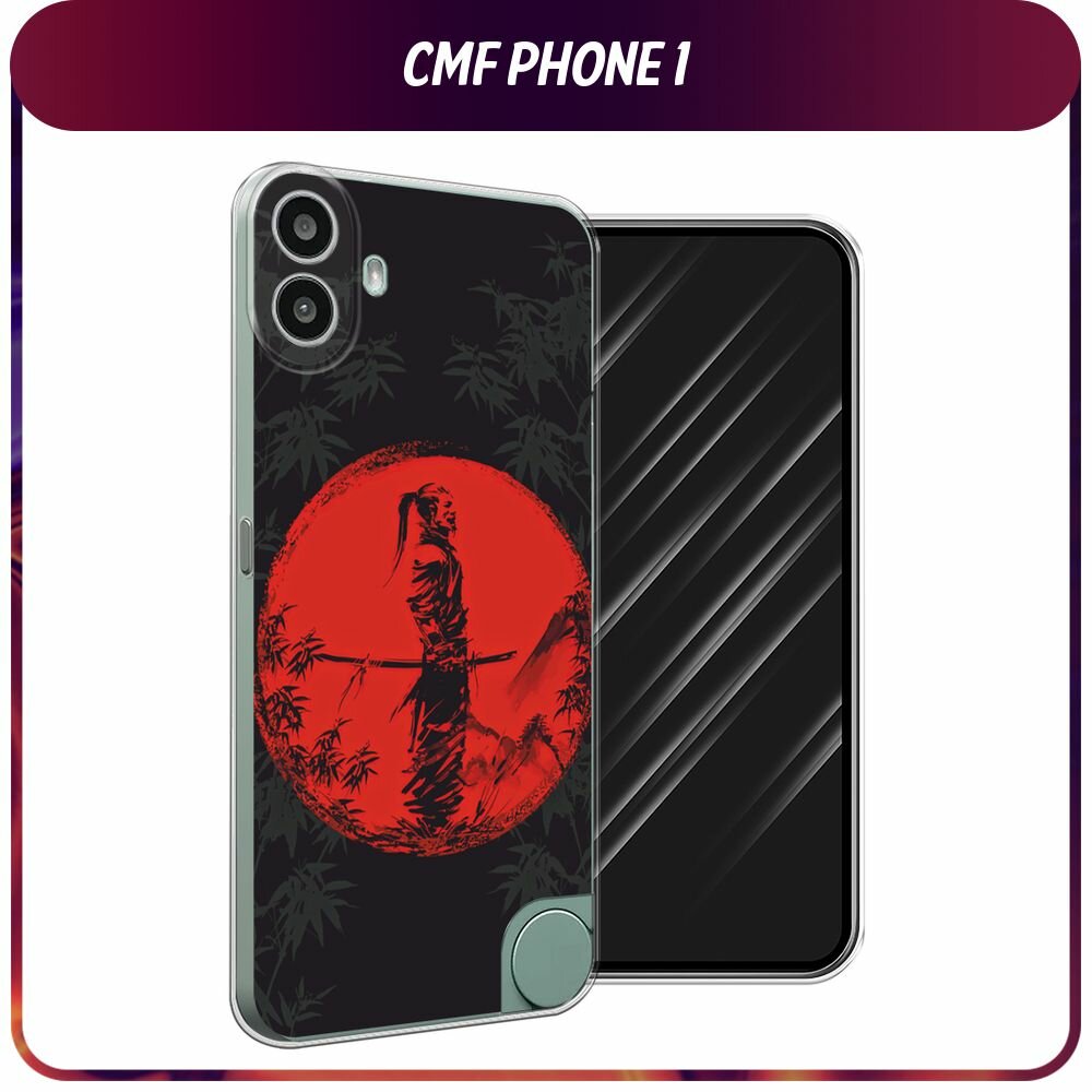 Чехол на CMF Phone 1 / CMF Фон 1 с принтом "Самурай на красном фоне"