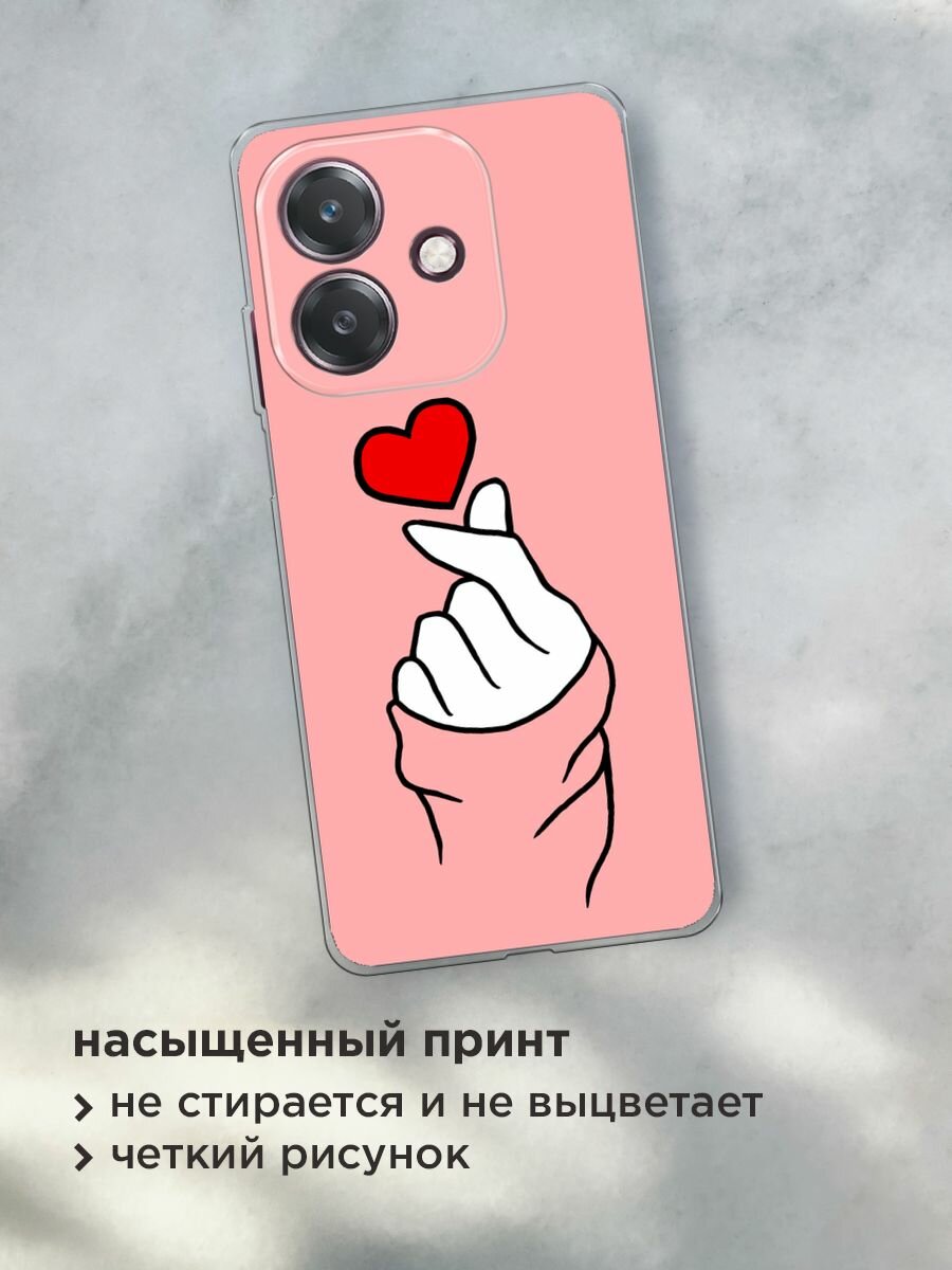 Чехол на Oppo A3/A3x / Оппо А3/A3x с принтом "Милое сердечко" — фото 1