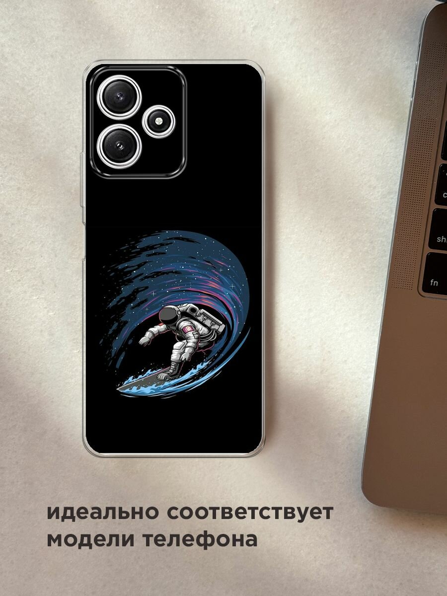 Чехол на Xiaomi Redmi 12 / Сяоми Редми 12 с принтом "Космонавт на серфе" — фото 1