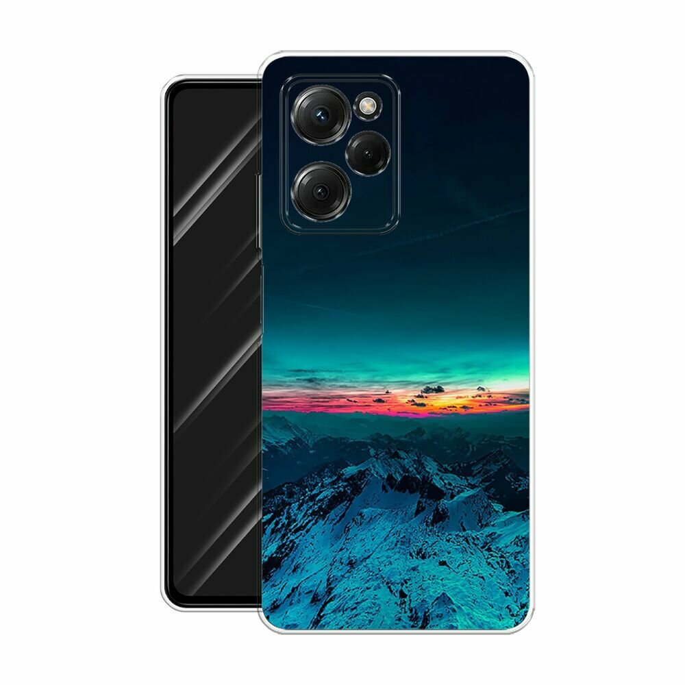 Чехол на Xiaomi Poco X5 Pro 5G / Сяоми Поко X5 Про 5G с принтом "Закат в горах" — фото 1
