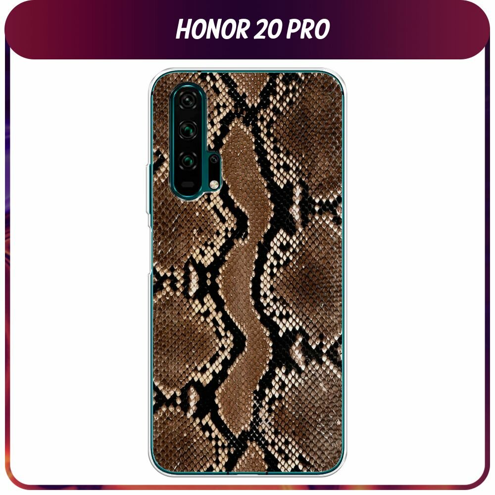 Силиконовый чехол на Honor 20 Pro / Хонор 20 Про с принтом Кожа питона