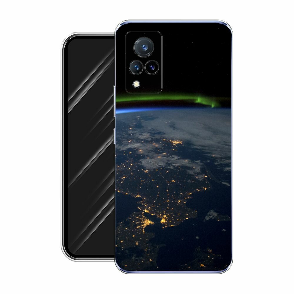 Силиконовый чехол на Vivo V21 / Виво V21 с принтом "Земля из космоса" — фото 1