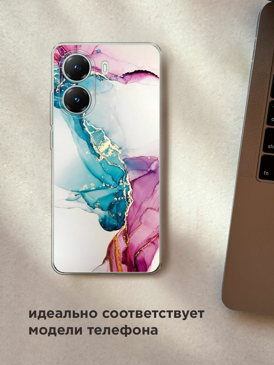 Чехол на Poco X7 Pro / Поко X7 Про с принтом "Розовые разводы рисунок" — фото 1