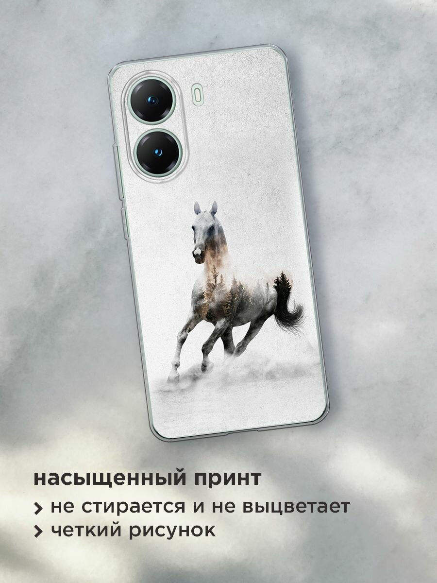 Силиконовый чехол на Poco X7 Pro / Поко X7 Про с принтом "Лошадь лес" — фото 1