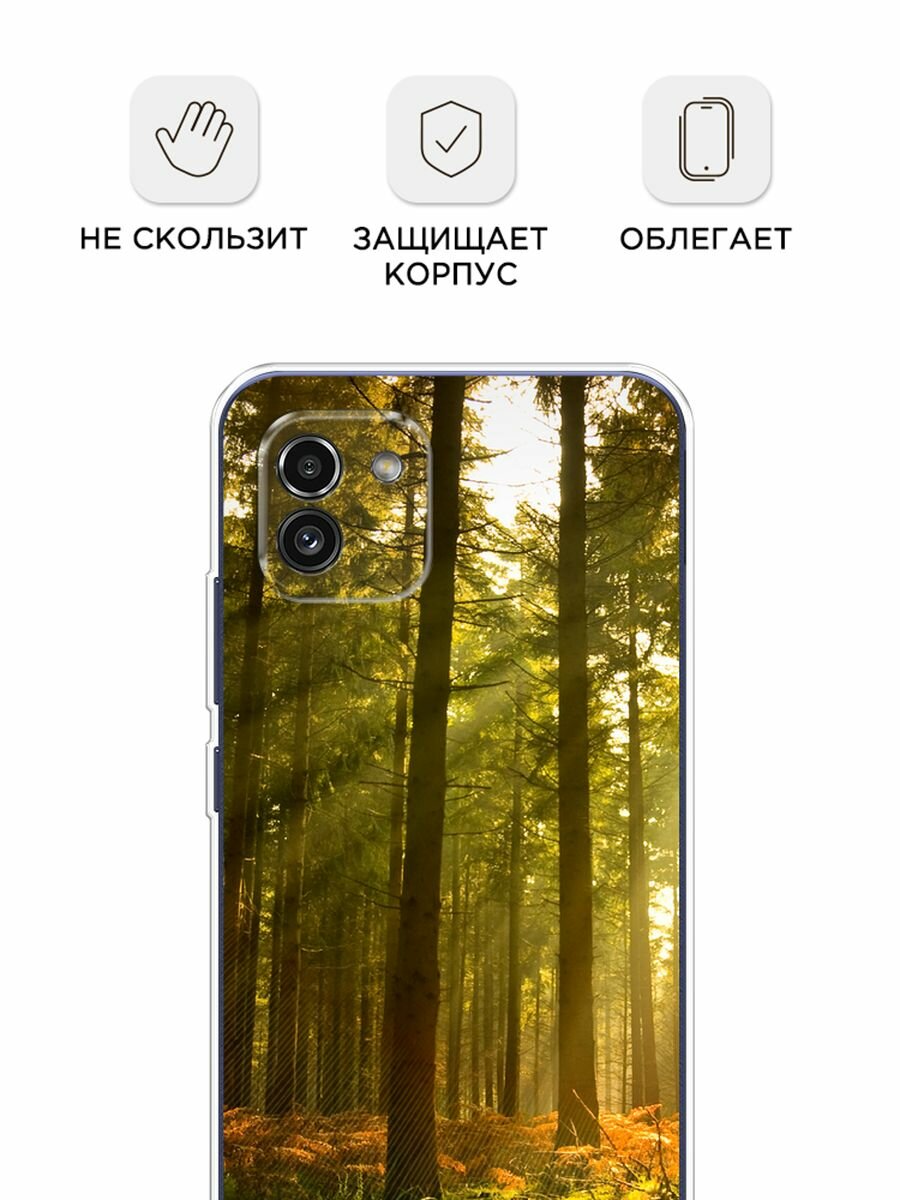 Чехол на Samsung Galaxy A03 / Самсунг Галакси А03 с принтом "Лес 7" — фото 1