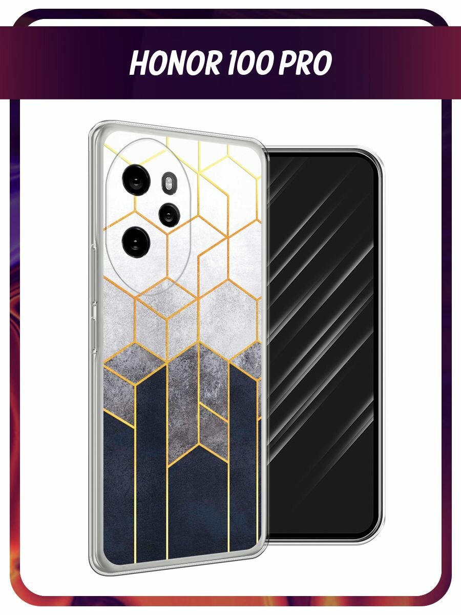 Чехол на Honor 100 Pro / Хонор 100 Про с принтом "Черно-белая мозаика"