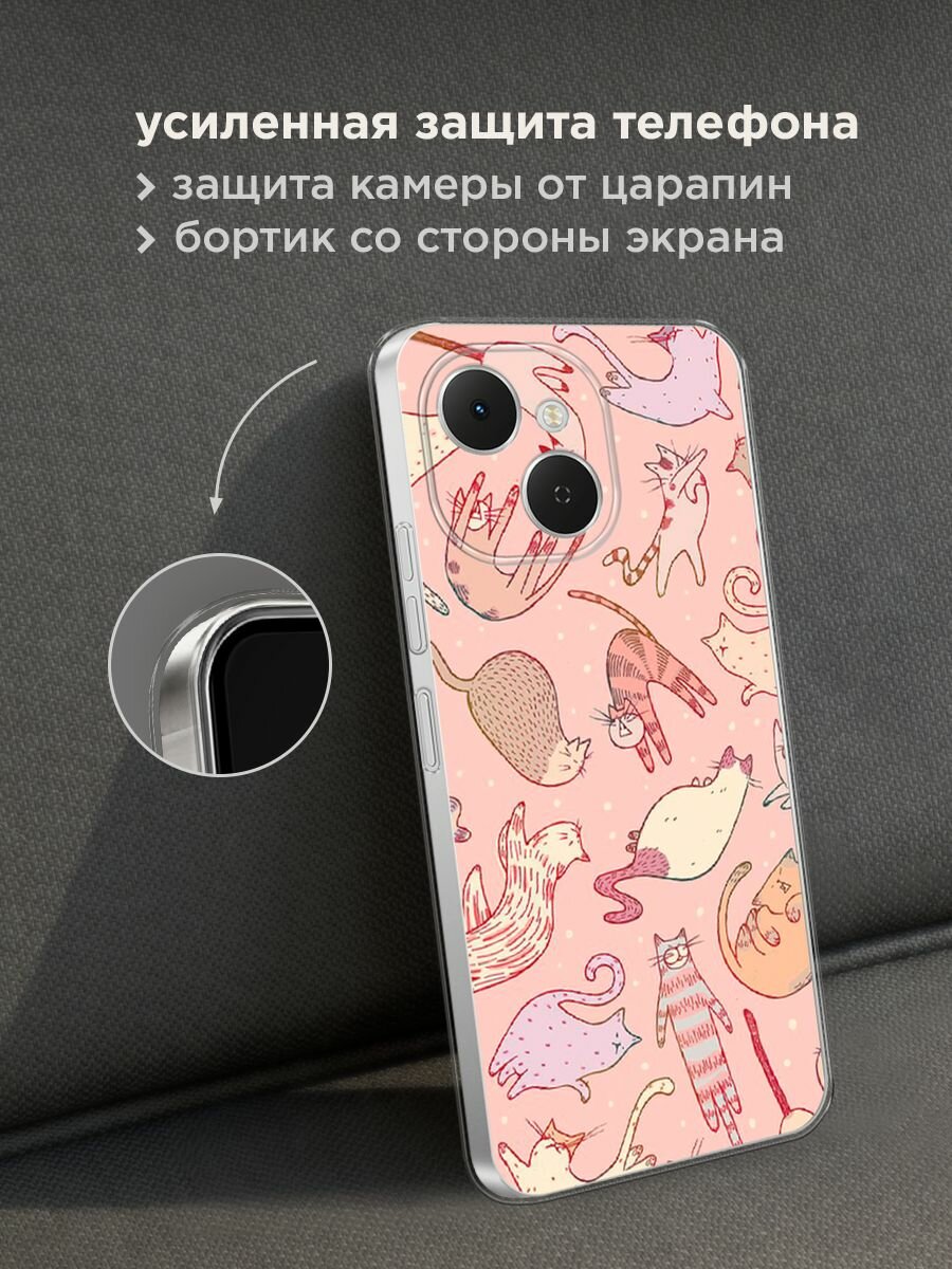 Чехол на Tecno Spark 40C / Текно Спарк 40C с принтом "Розовое счастье" — фото 1