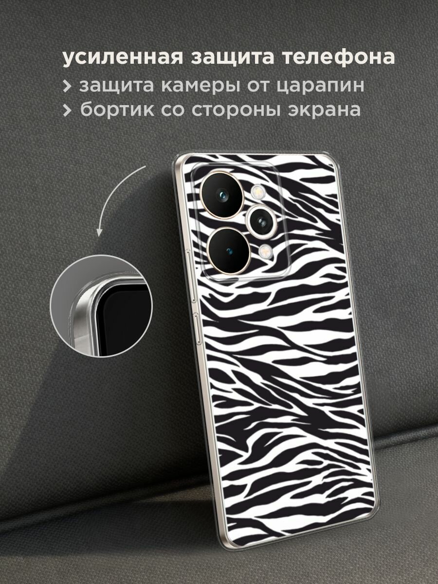 Чехол на Realme 15 Pro / Реалми 15 Про с принтом "Принт зебра" — фото 1