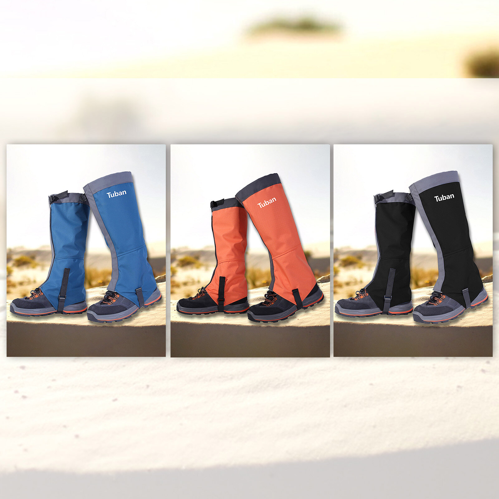 Легиневые защитные покрышки водонепроницаемые регулируемые антиразрывные для ботинок для снега, размеры M/L, цвета Оранжевый/Черный/Синий, унисекс для взрослых, материал нейлон, для альпинизма, походов, лыжных прогулок, сноубординга, вес130-140г