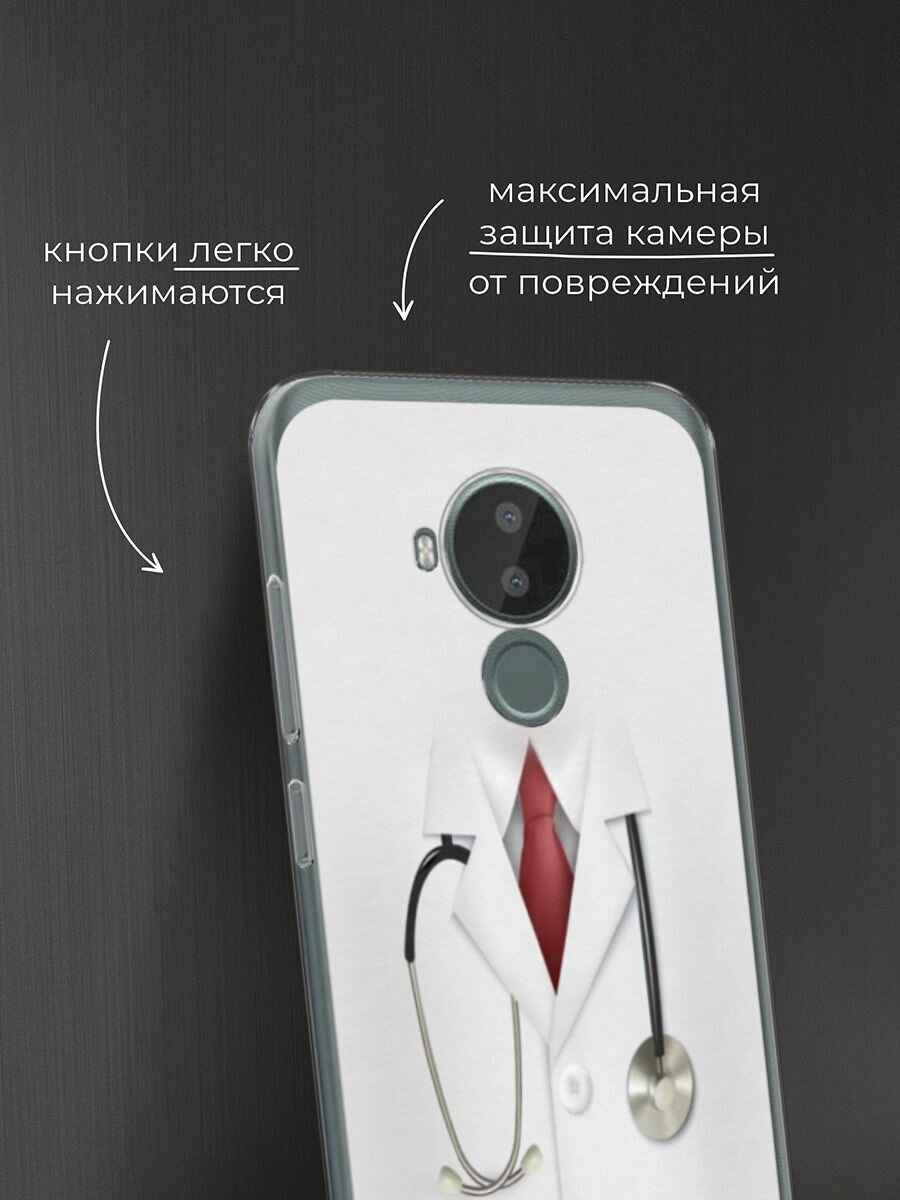 Силиконовый чехол на Nokia C30 / Нокия C30 с принтом "Халат врача" — фото 1